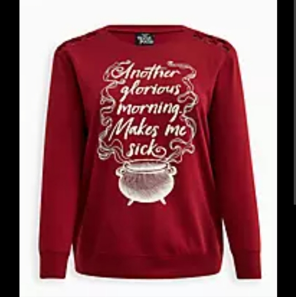 torrid | Tops | Disney Hocus Pocus Lace Up Drop Shoulder Sweatshirt ...